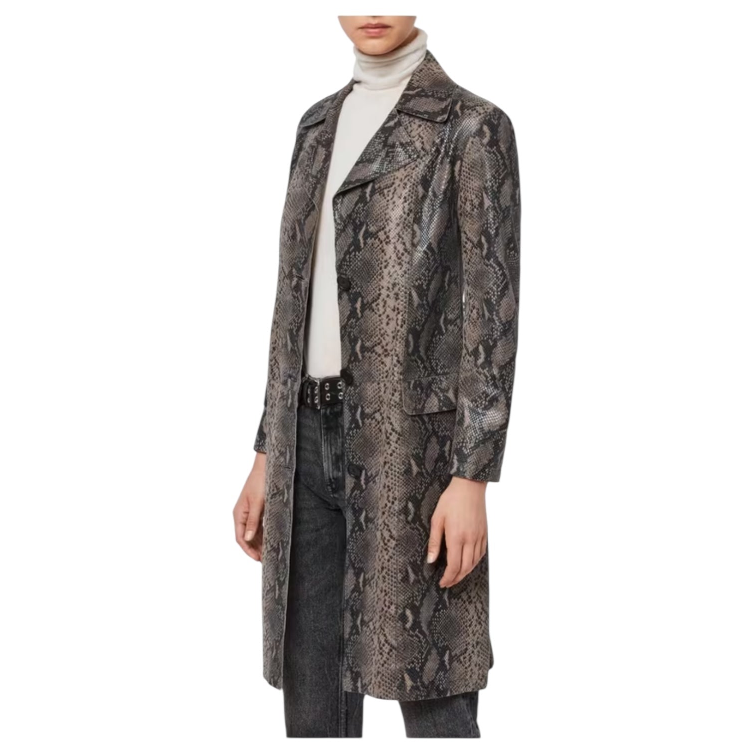All Saints Oba Snake Print Leather Mac - 12 – Deja Vu Belfast